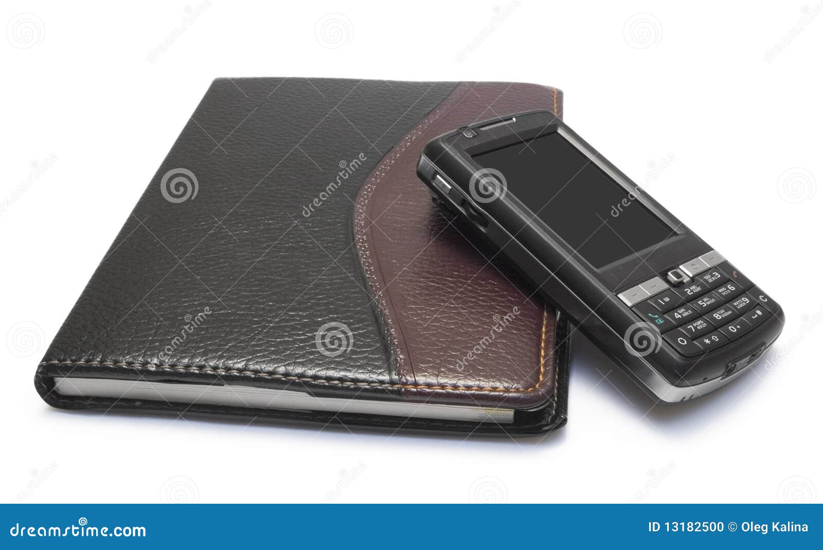 Mobile phone and notebook stock photo. Image of ballpoint - 13182500