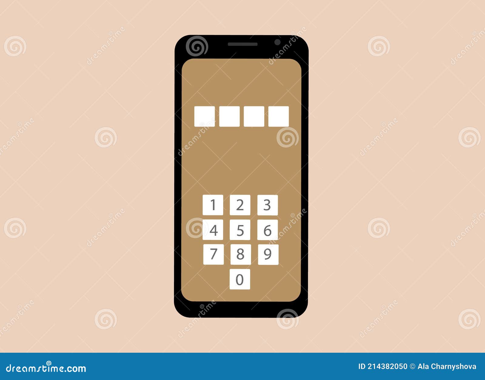In the Mobile Phone, the Numbers for Entering the PIN Code Stock Vector ...