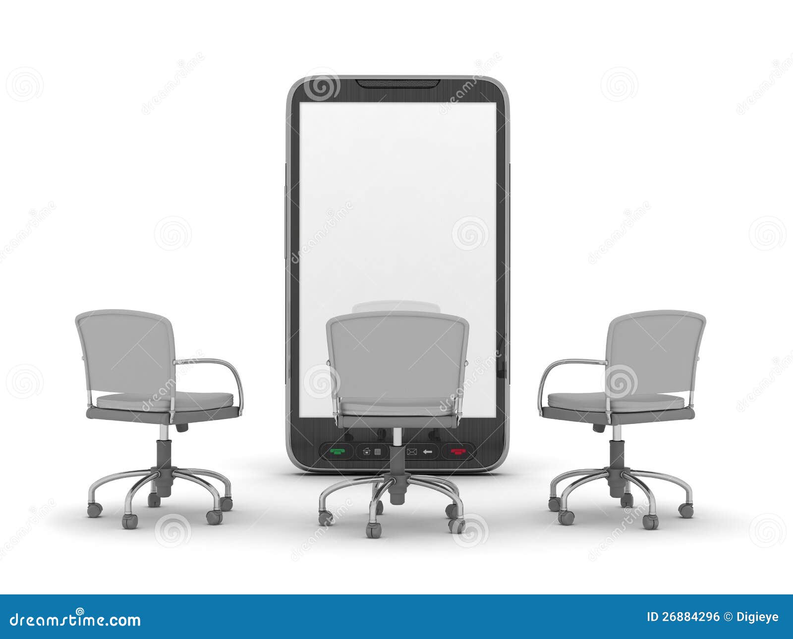 Mobile Phone and Office Chairs Stock Illustration - Illustration of ...