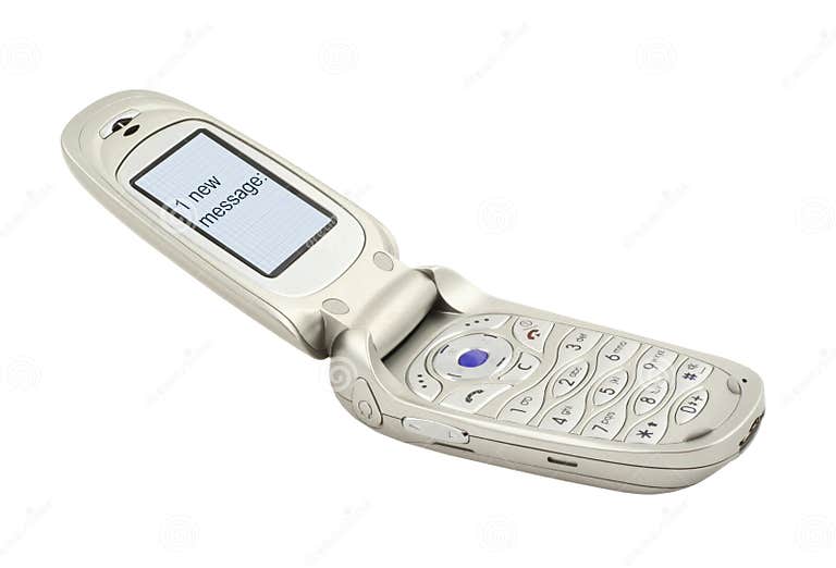 Mobile Phone with ONE NEW MESSAGE Text Stock Image - Image of devices ...