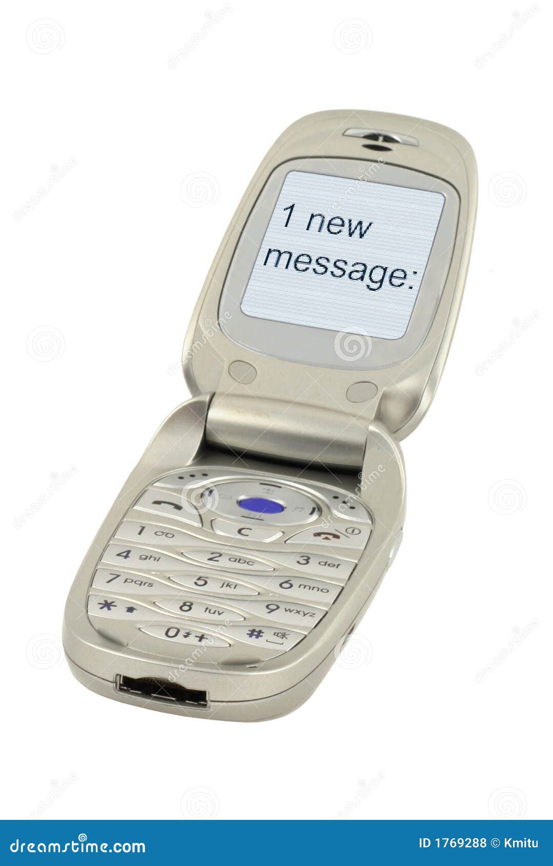 Mobile Phone with ONE NEW MESSAGE Text Stock Photo - Image of close ...