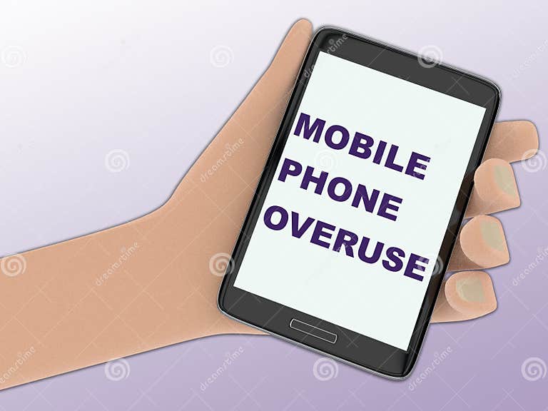 MOBILE PHONE OVERUSE Concept Stock Illustration - Illustration of phone ...