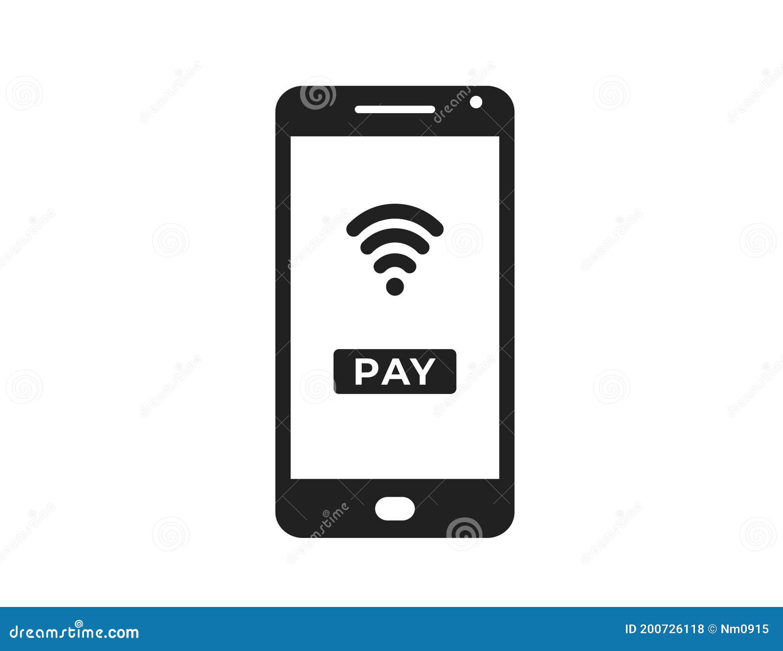 Mobile Phone Payment Icon. Paypass and Mobile Wireless Connection ...