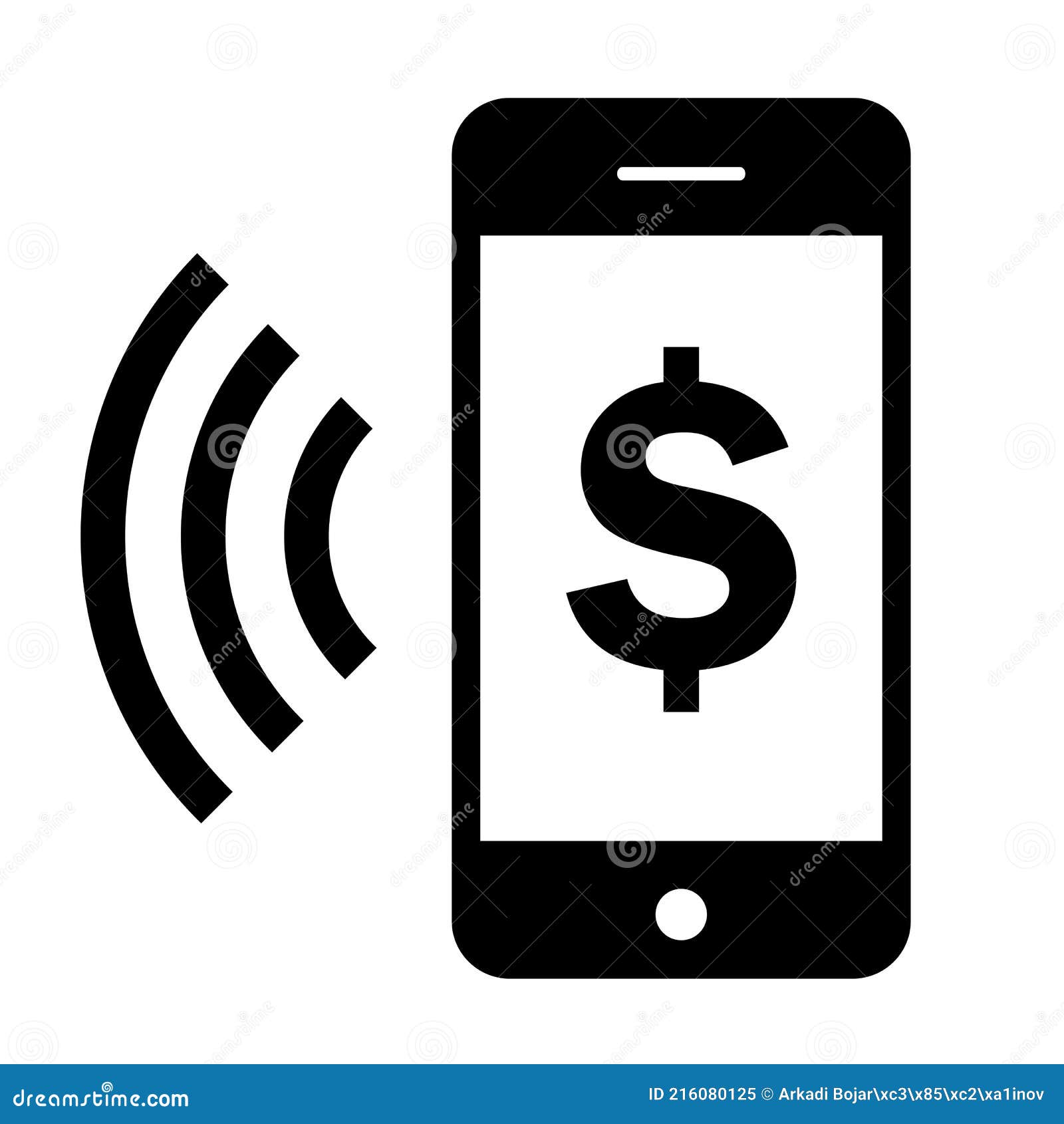 Phone Payment Icon On White Background Vector Illustration ...
