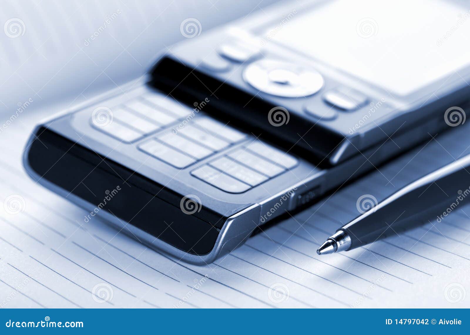 Mobile phone and pen stock photo. Image of open, office - 14797042