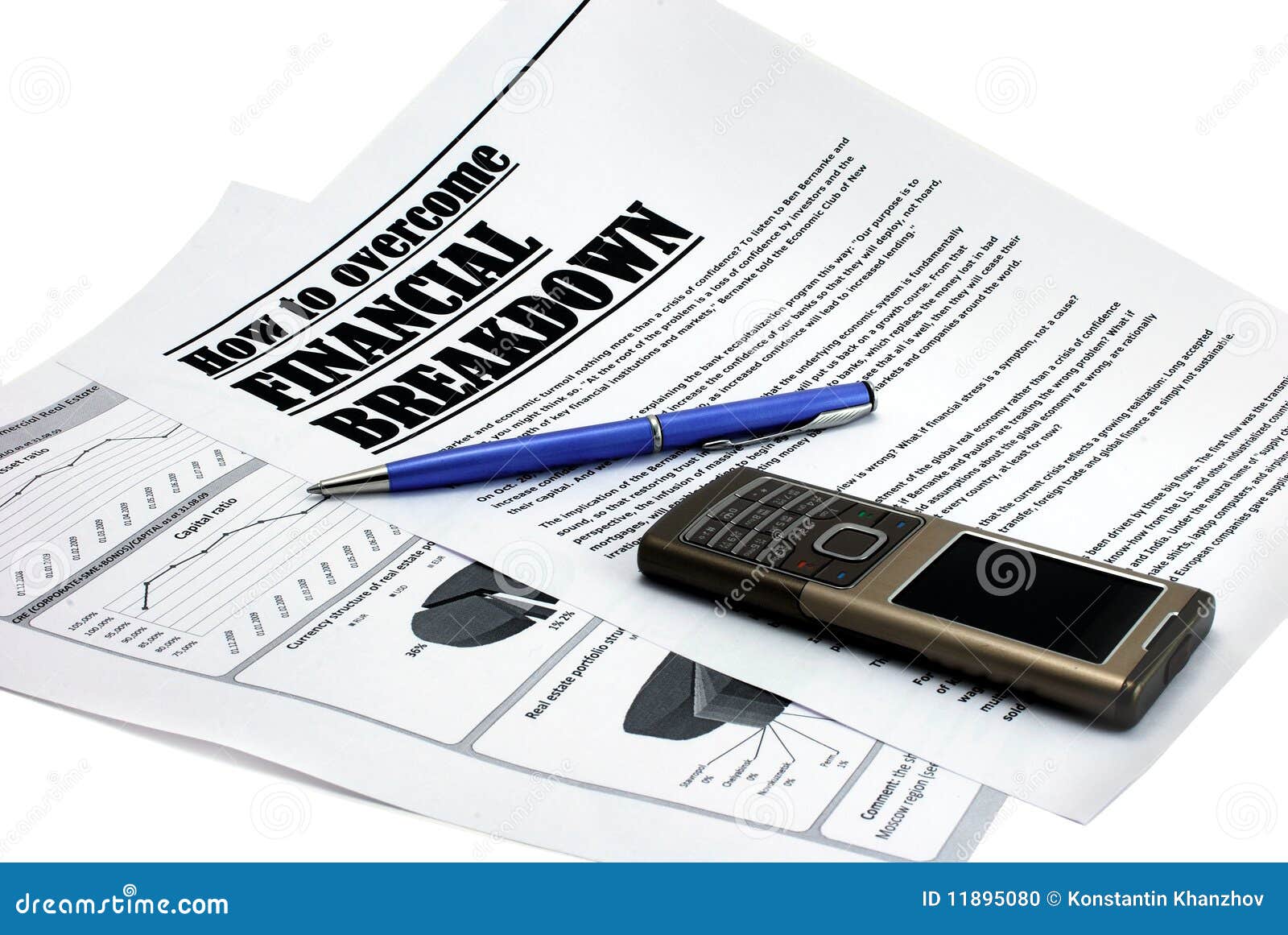 Mobile Phone and Pen upon Newspaper Article Stock Photo - Image of ...