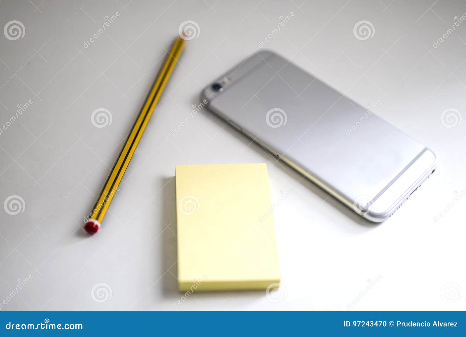 Mobile phone with pencil stock photo. Image of mobile - 97243470