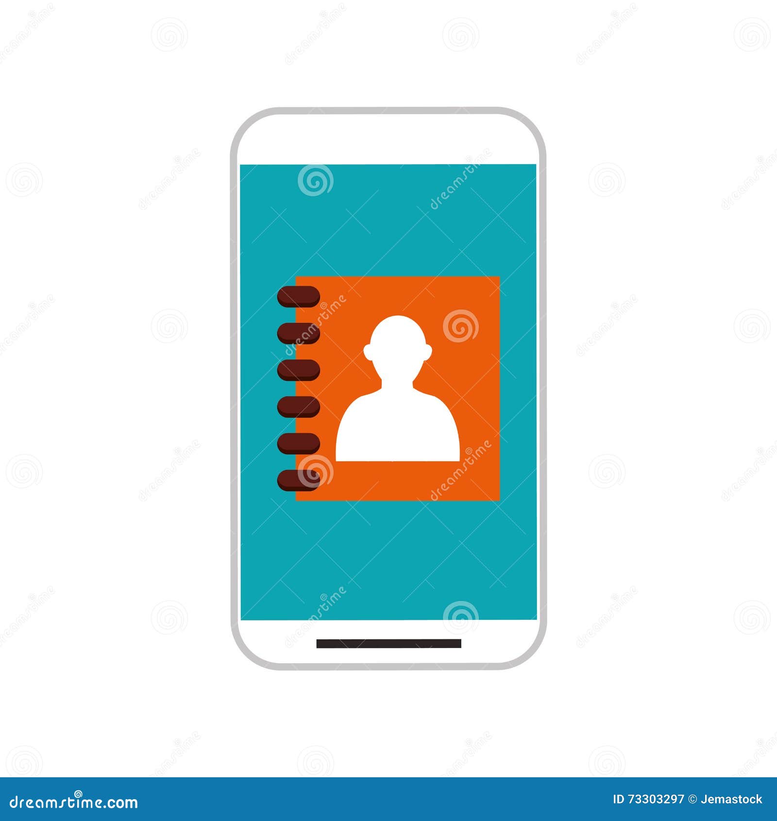 Mobile Phone with Person Avatar Stock Illustration - Illustration of ...