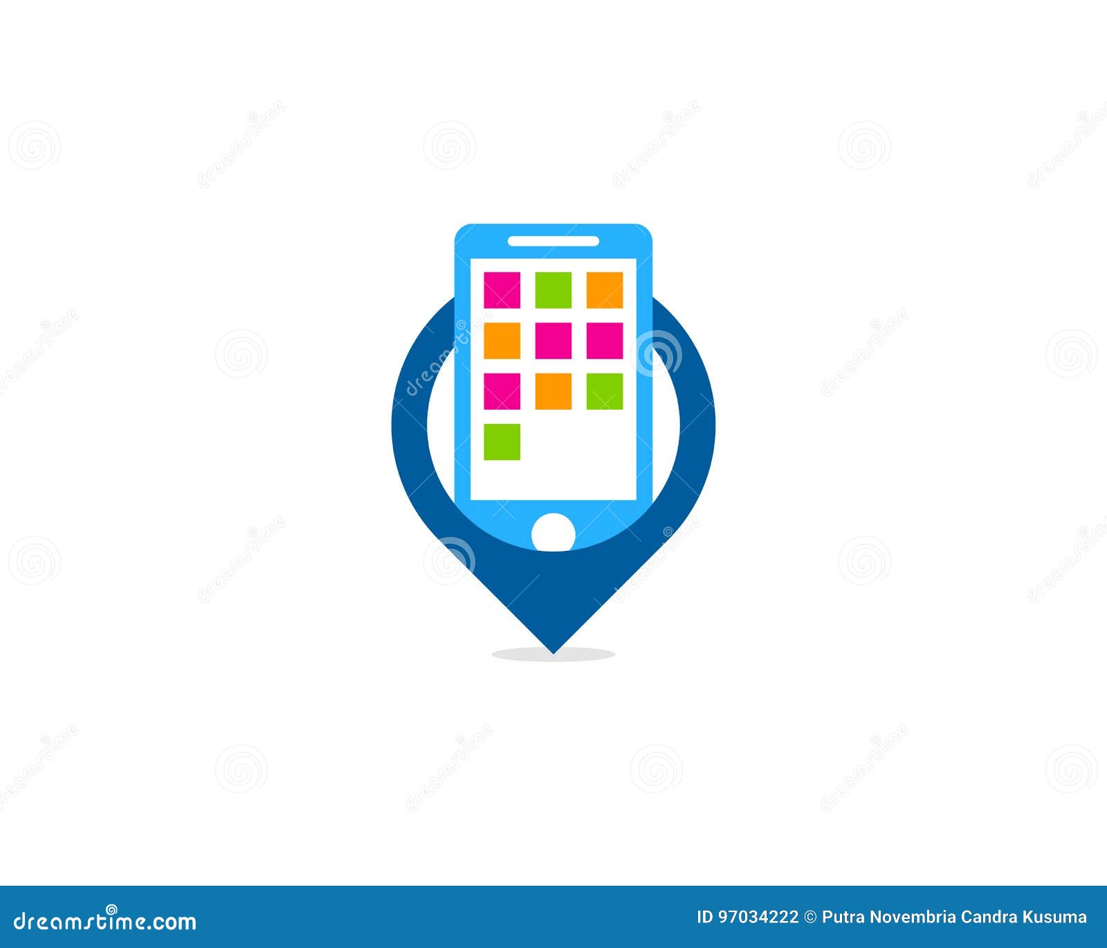 Mobile Phone Pin Point Icon Logo Design Element Stock Vector ...