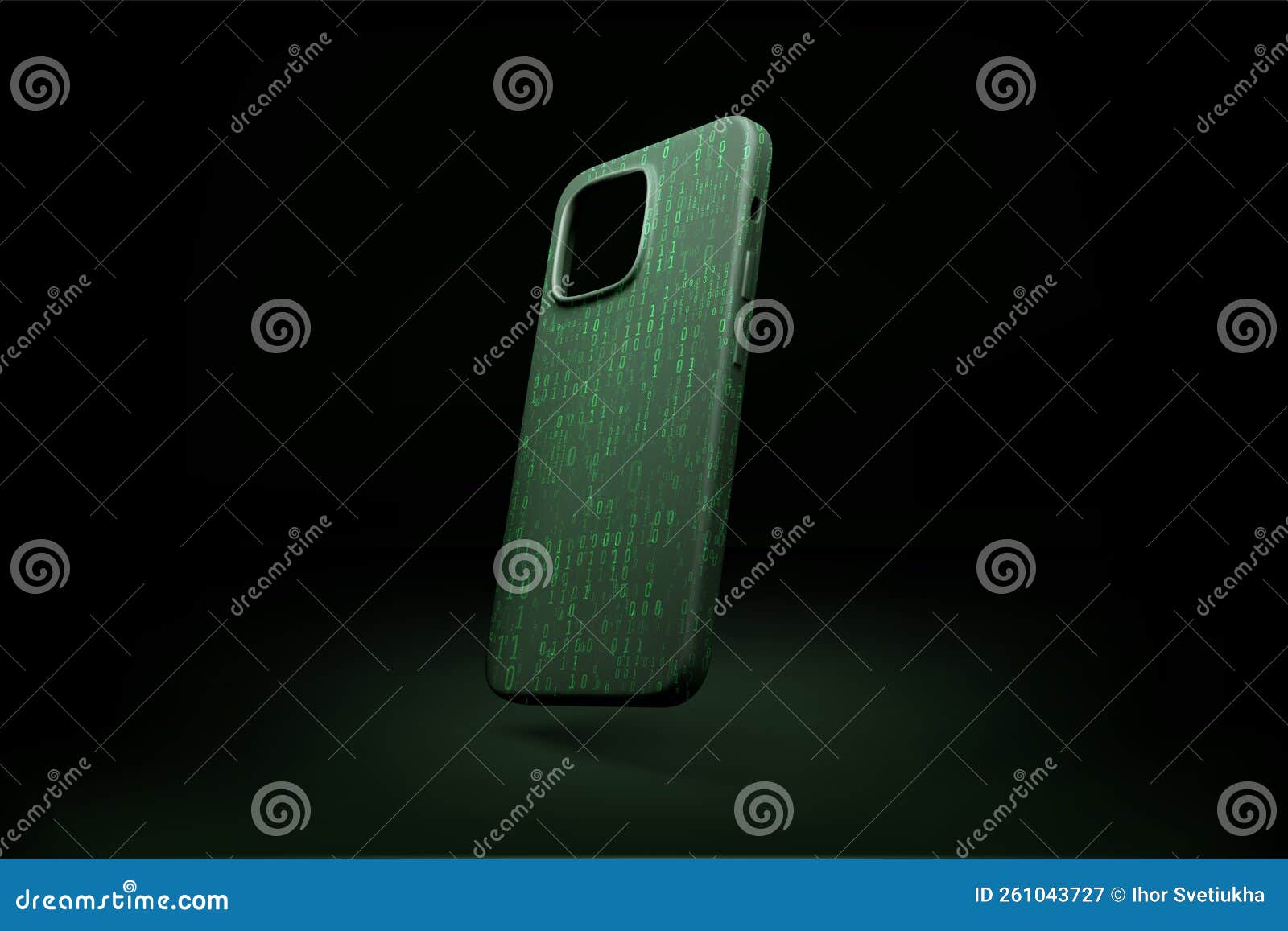 Mobile Phone Plastic Case with Binary Code Print. Template of Sci Fi ...