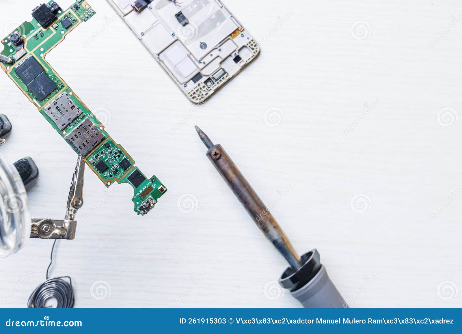 Mobile Phone Plate Repair. Smart Phone Interior Stock Image - Image of ...