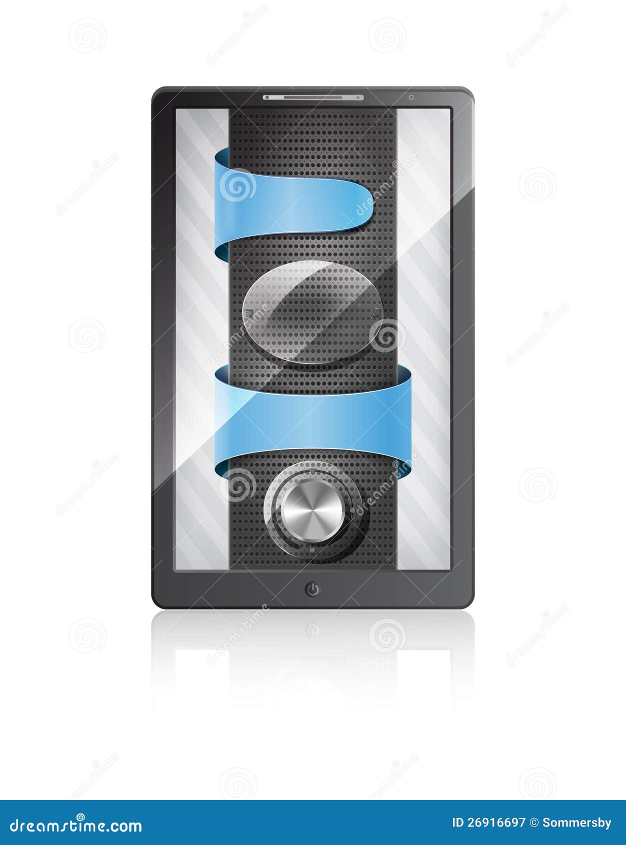 Mobile Phone with Plates and Volume Knob Stock Vector - Illustration of ...
