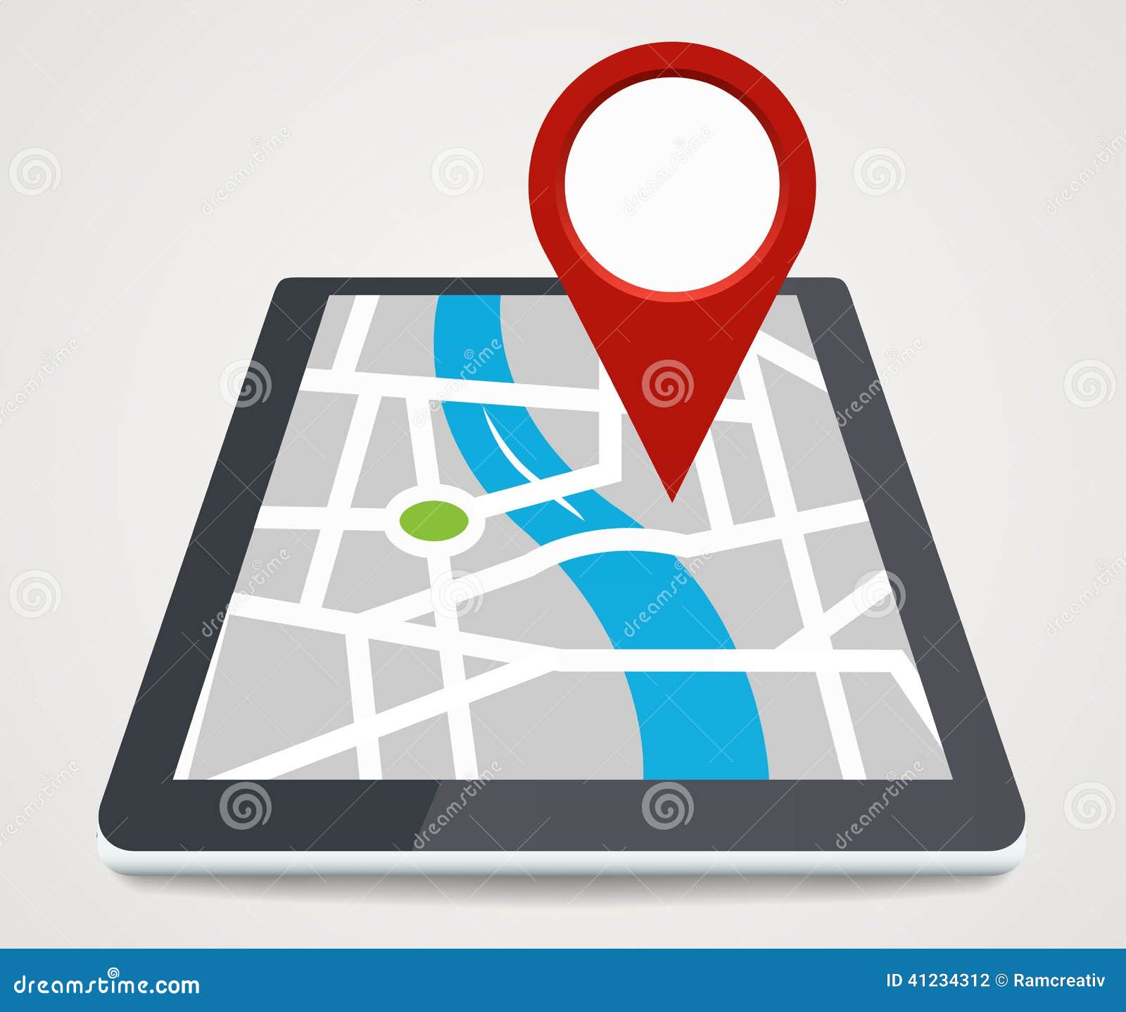 Mobile Phone with Pointer on Screen, Gps Concept in Flat Style Stock ...