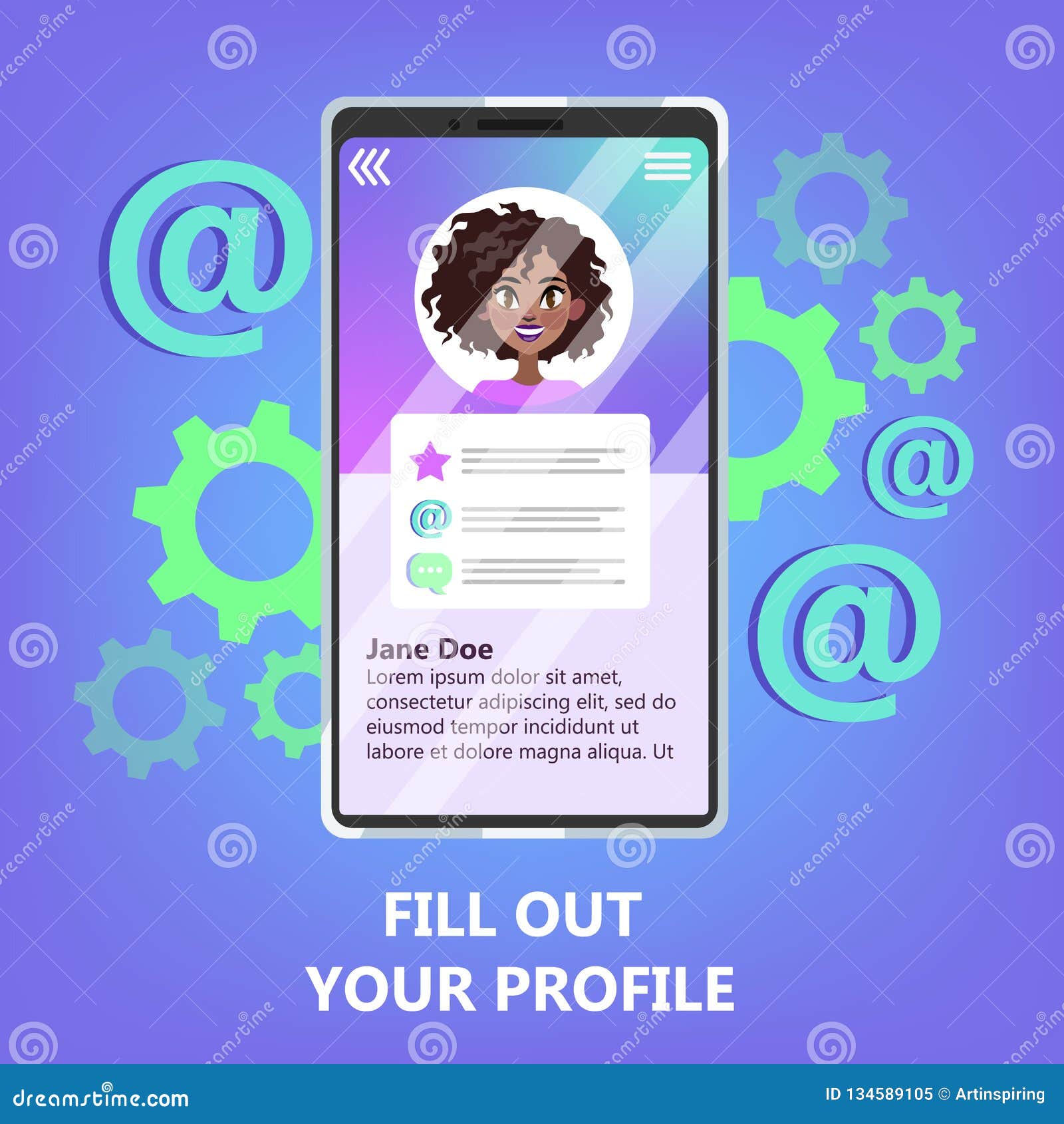 Mobile Phone with Profile in Social Network on it. Stock Vector ...