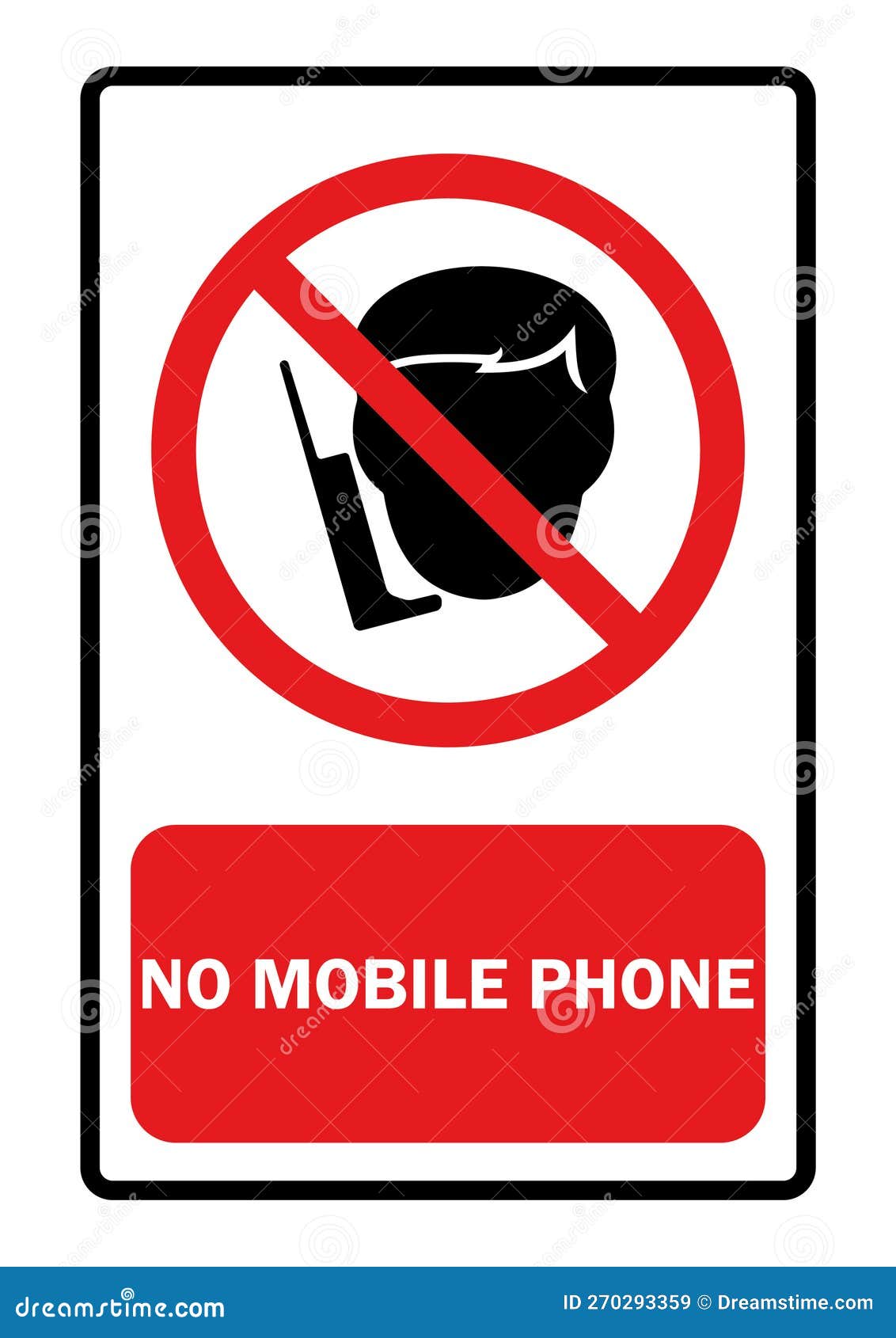 Mobile Phone Prohibition Sign Vector Illustration. Stock Illustration ...