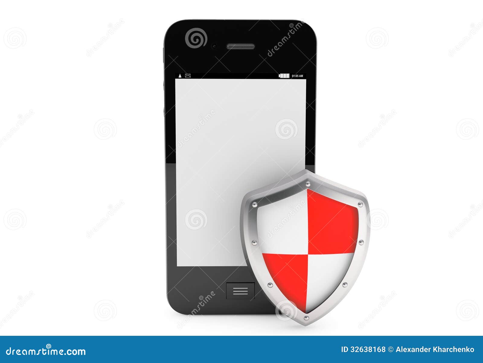 Mobile Phone with Protective Shield Stock Illustration - Illustration ...