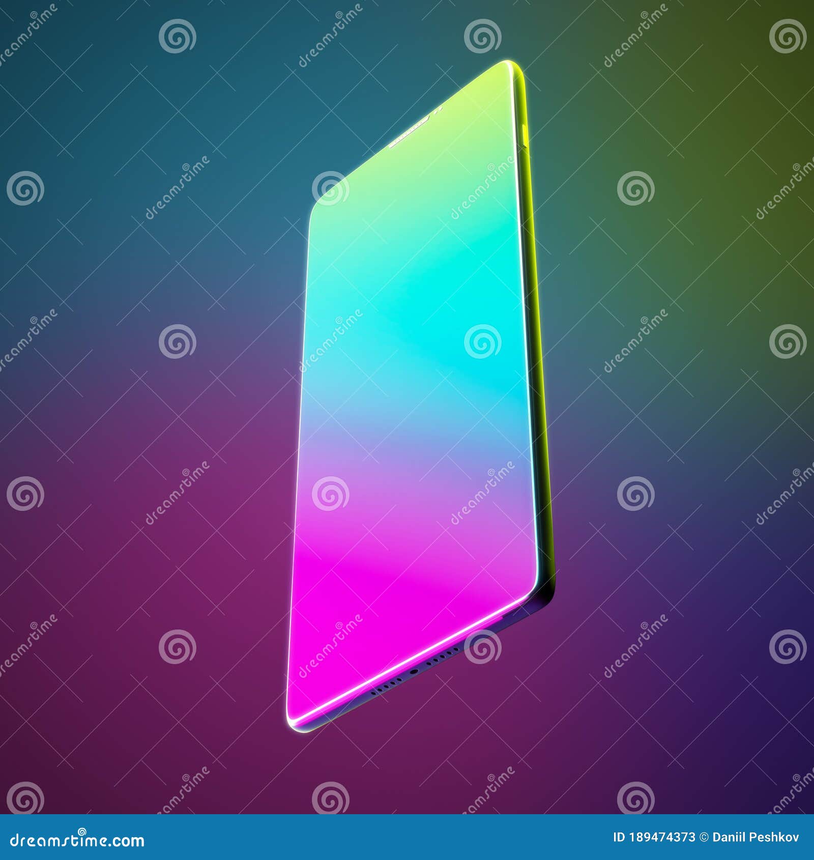 Mobile Phone with Rainbow Screen Stock Illustration - Illustration of ...