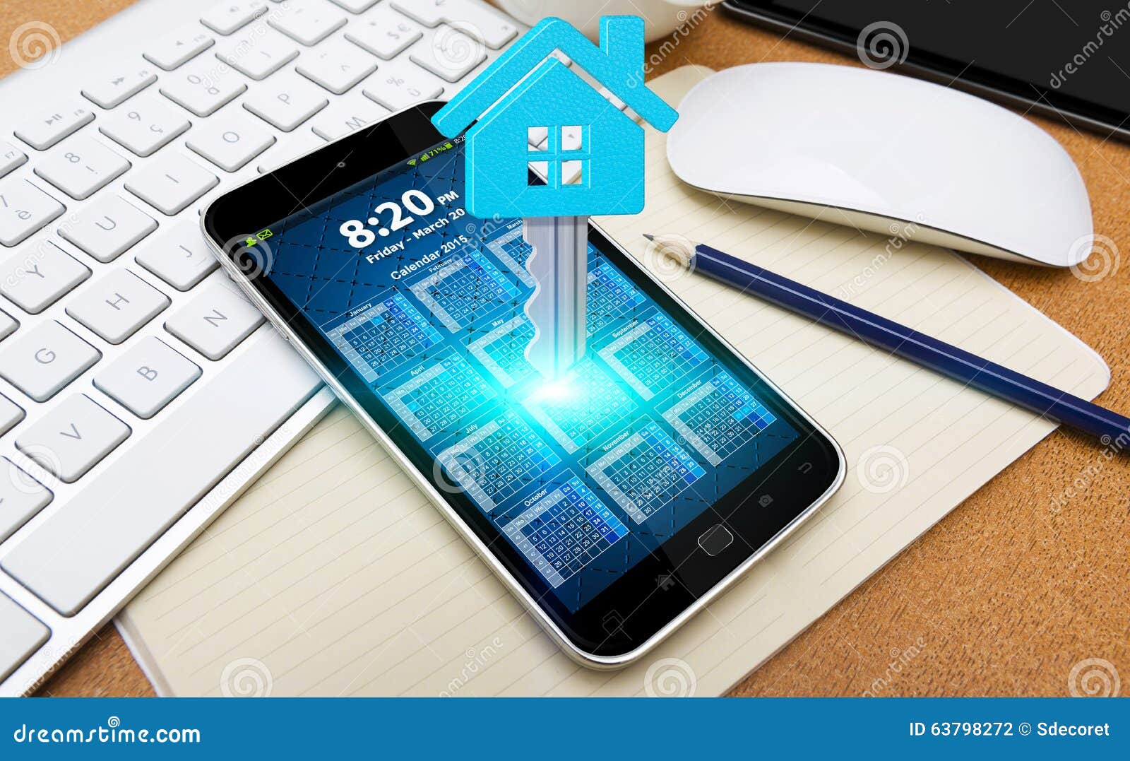 Mobile Phone with Real Estate Application Stock Illustration ...