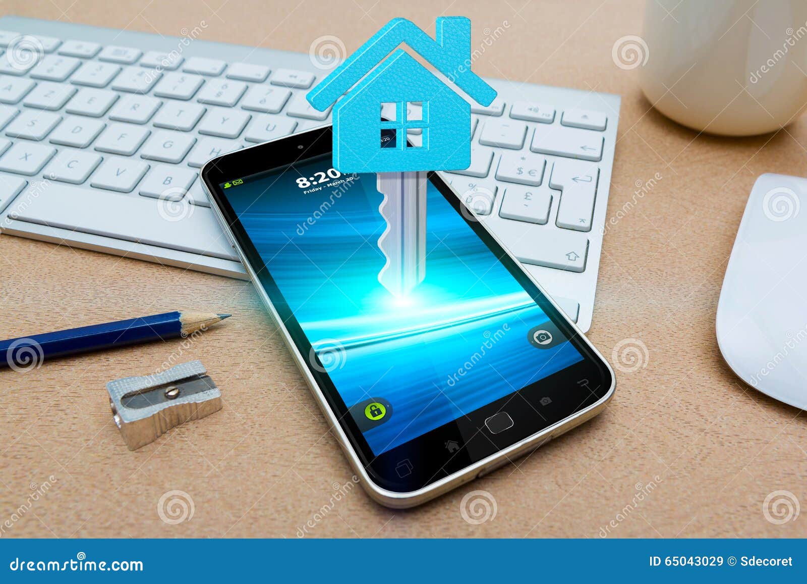 Mobile Phone with Real Estate Application Stock Illustration ...