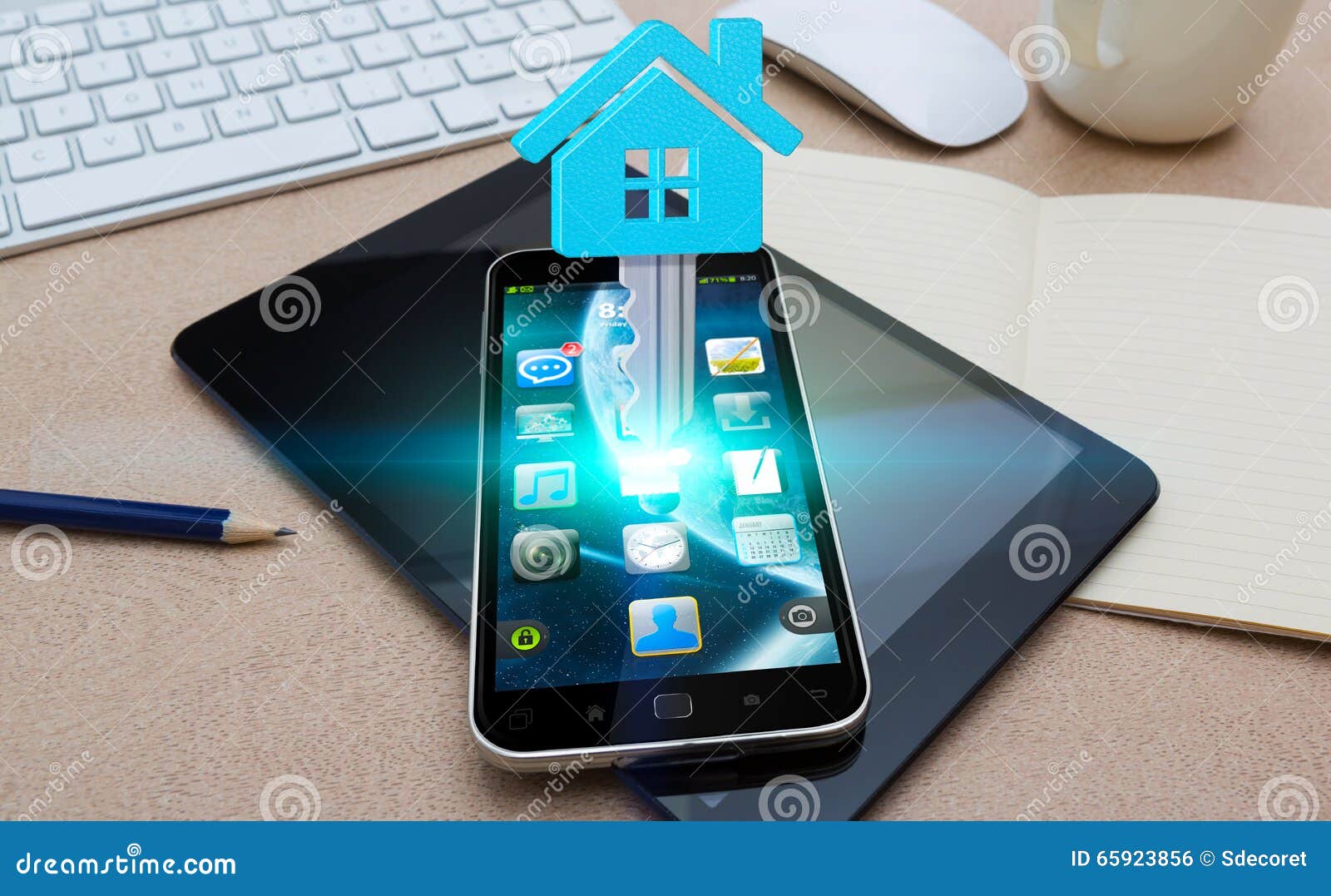 Mobile Phone with Real Estate Application Stock Illustration ...
