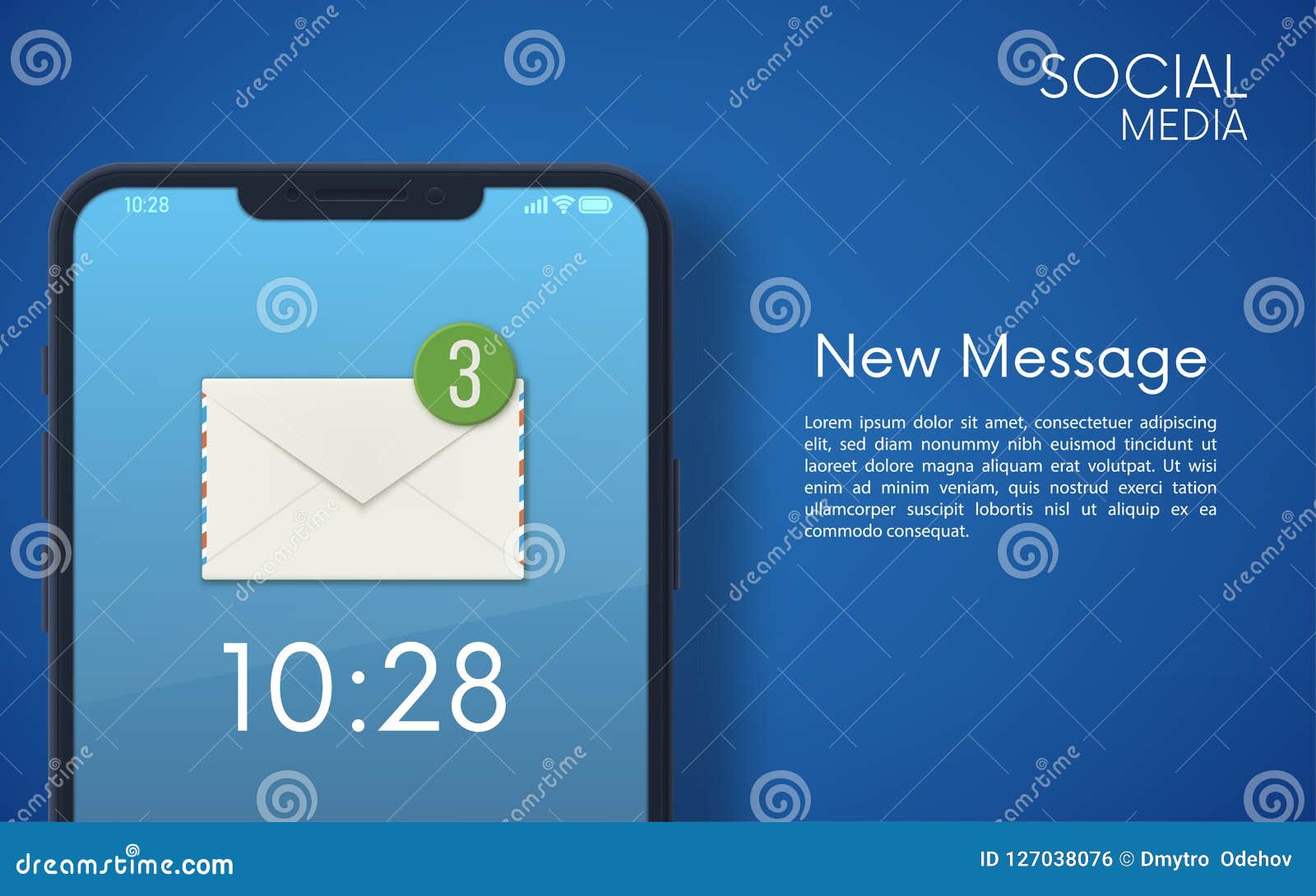 Mobile Phone Receiving a New Message, Vector Illustration Stock Vector ...