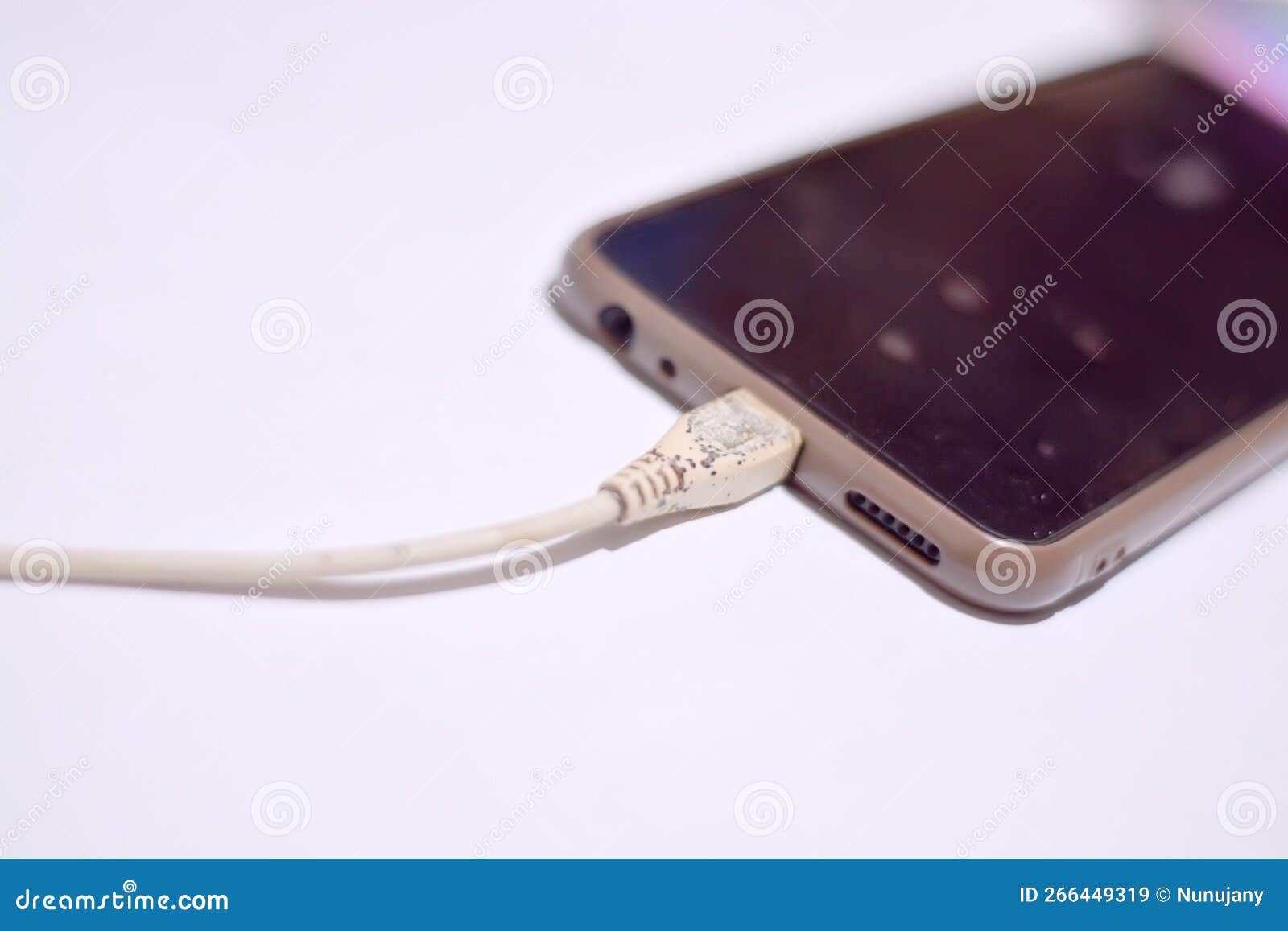 Mobile Phone Recharge in Clear Background Stock Image - Image of cable ...