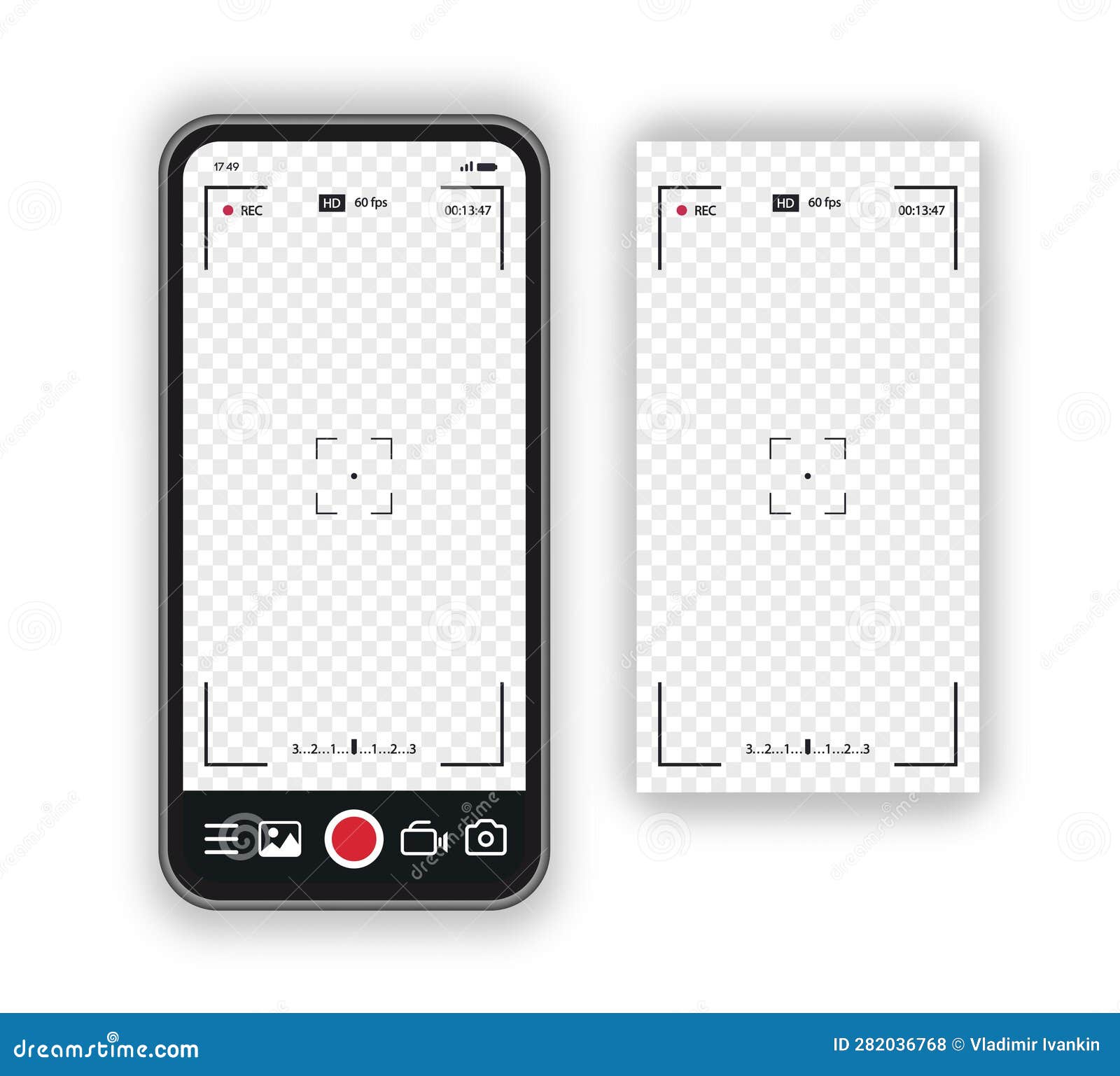 Mobile Phone with Record Frame Camera Stock Vector - Illustration of ...