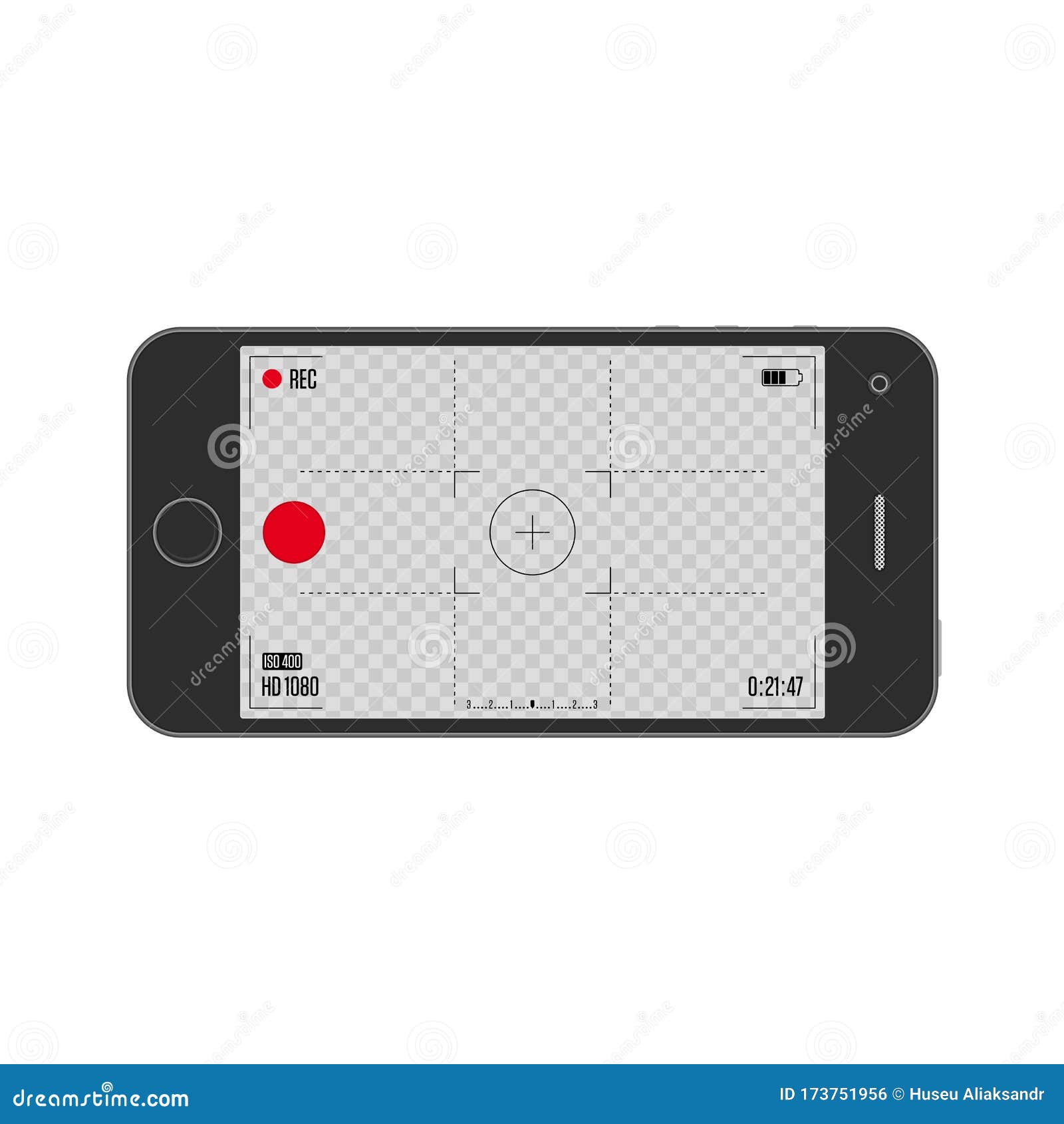 Mobile Phone Record Frame Camera. Stock Vector - Illustration of button ...