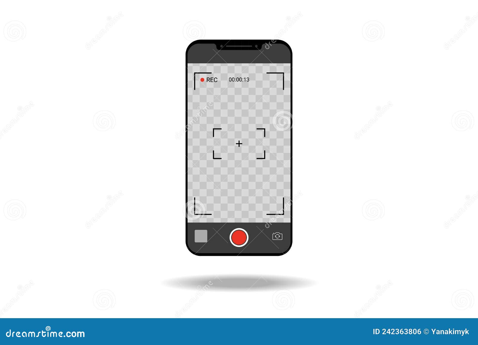 Mobile Phone with Record Frame Camera. Viewfinder Template. 4k Phone ...