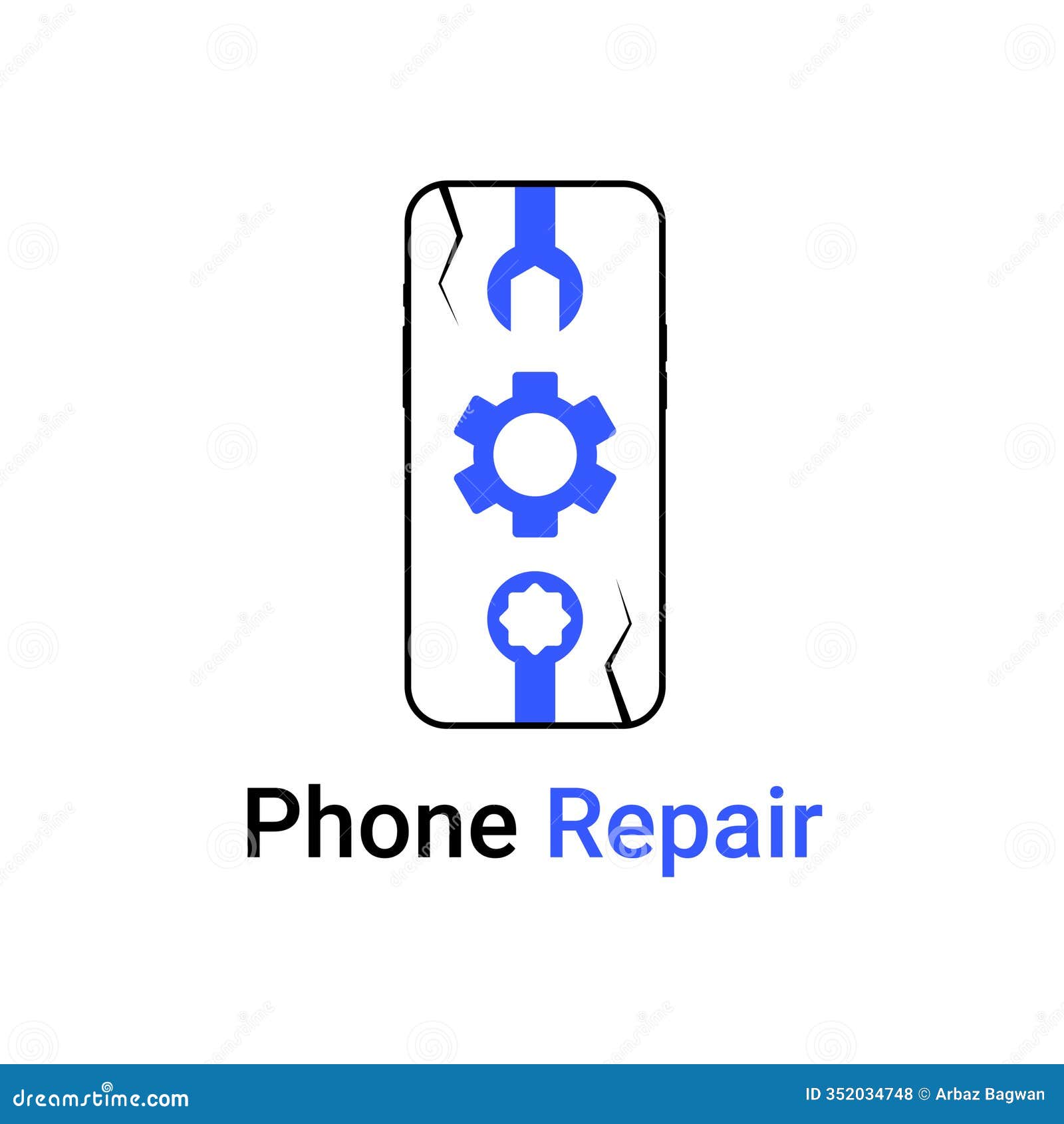 Mobile Phone Repair Service Center Logo Stock Illustration ...