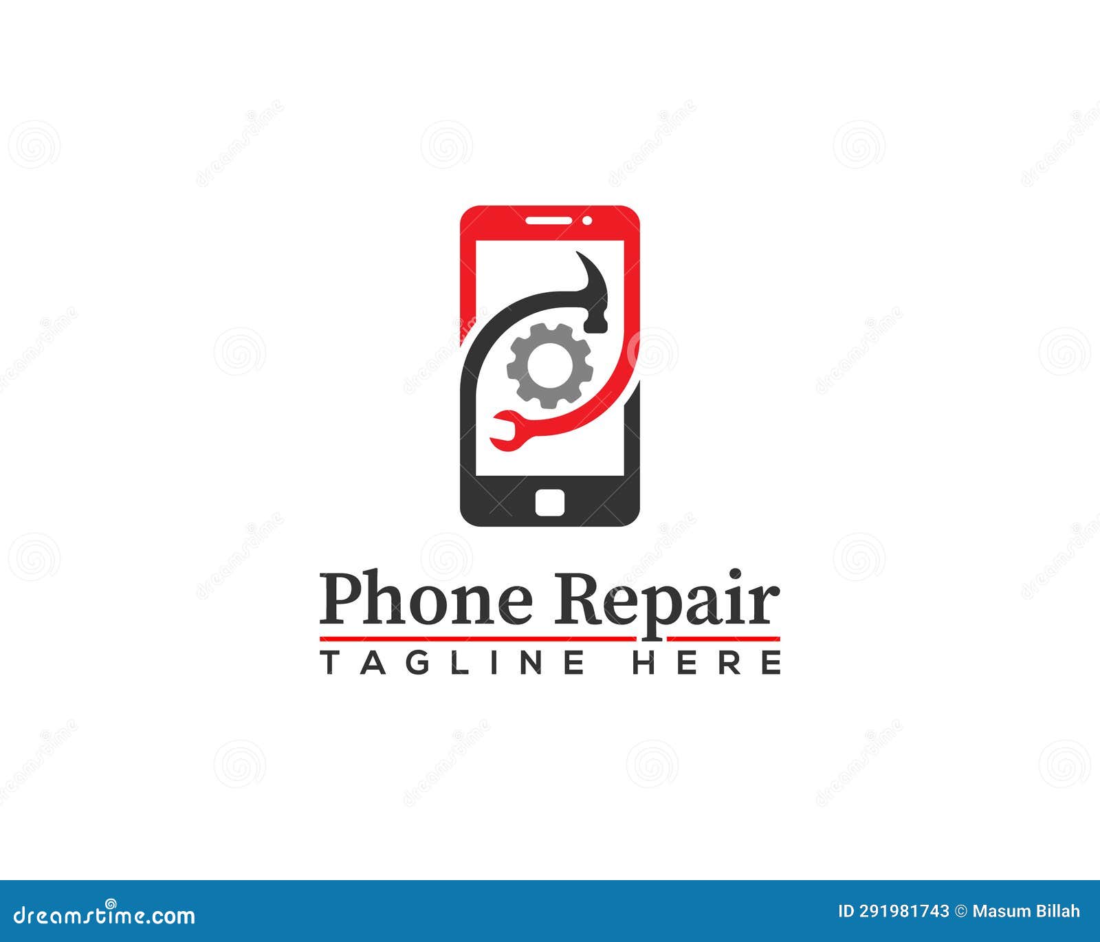 Mobile Phone Repair Service and Smartphone Solution Logo Design. Stock ...