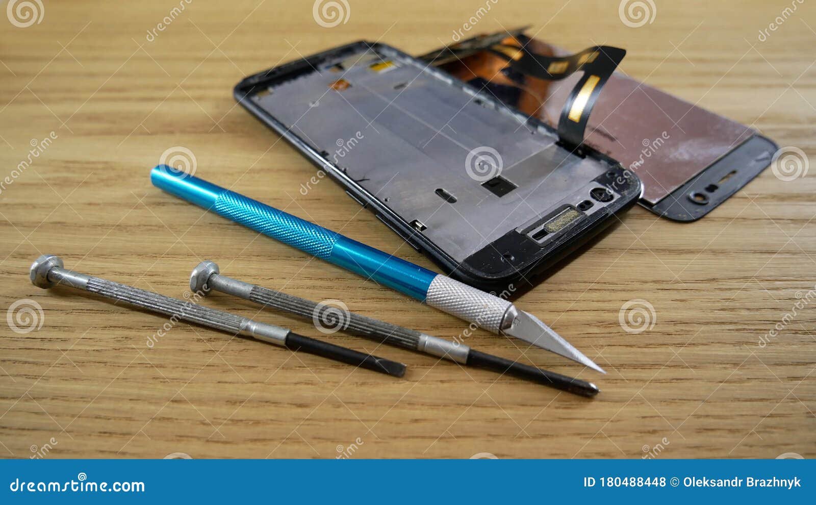 Mobile Phone Repair. Touchscreen Replacement Stock Photo - Image of ...