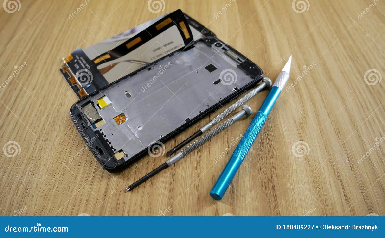 Mobile Phone Repair. Touchscreen Replacement Stock Image - Image of ...
