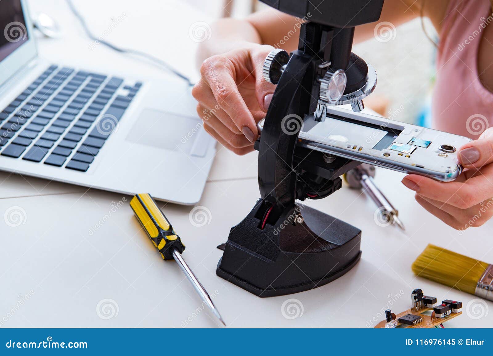 The Mobile Phone Repair in Workshop Stock Image - Image of electronic ...
