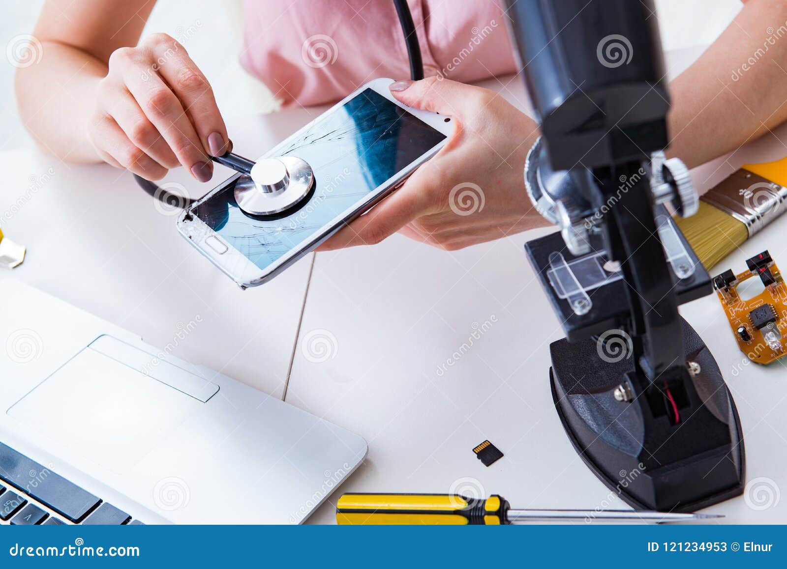 The Mobile Phone Repair in Workshop Stock Image - Image of cell, fixing ...