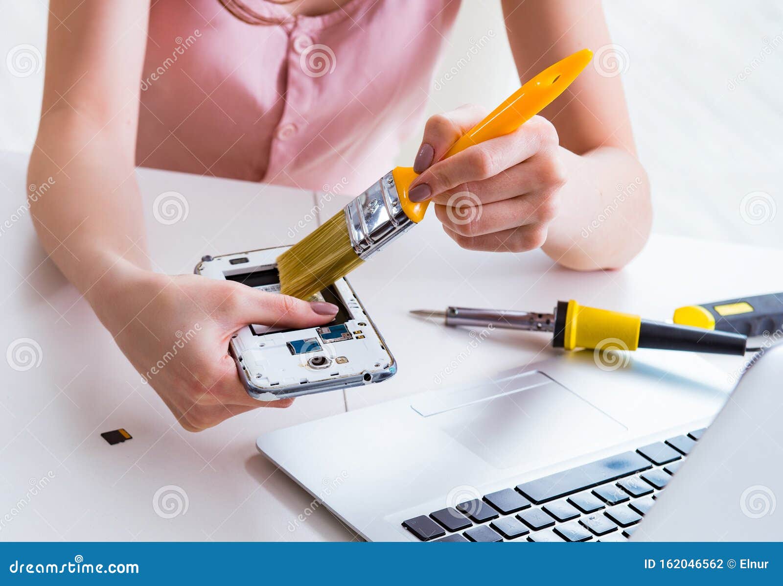 Mobile Phone Repair in Workshop Stock Photo - Image of cellular ...
