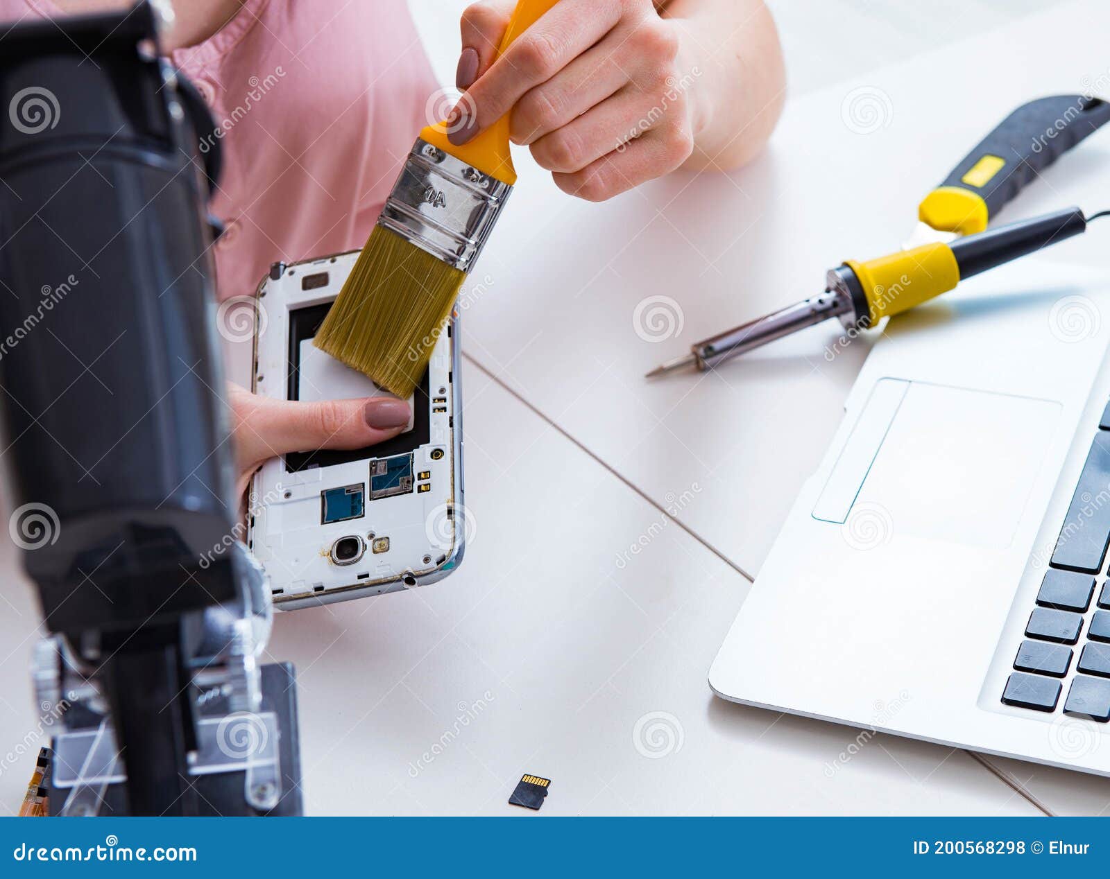 Mobile Phone Repair in Workshop Stock Photo - Image of mobile, gadget ...