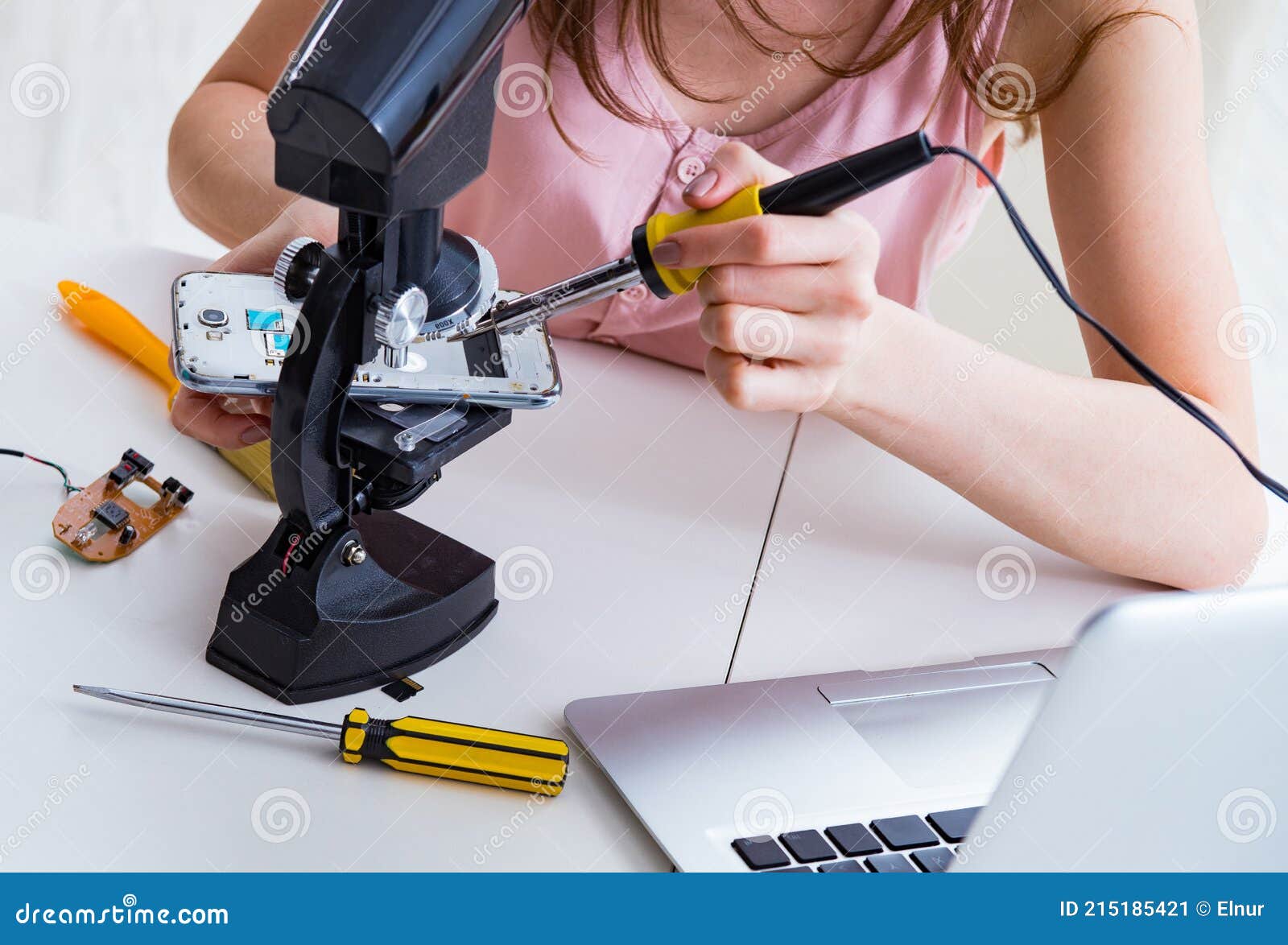 Mobile Phone Repair in Workshop Stock Image - Image of cell, mobile ...