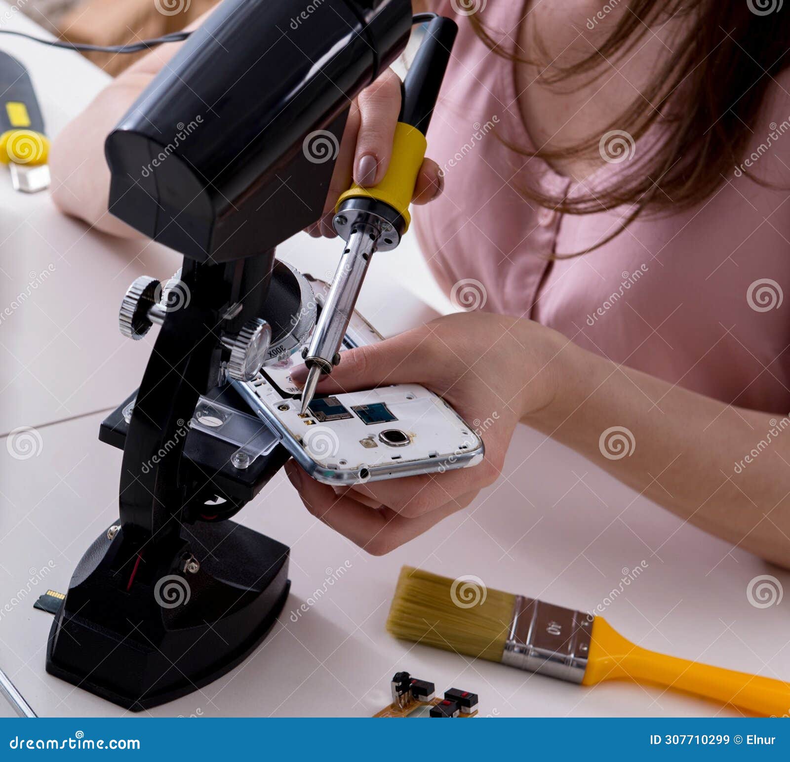 Mobile Phone Repair in Workshop Stock Image - Image of desk, diagnostic ...