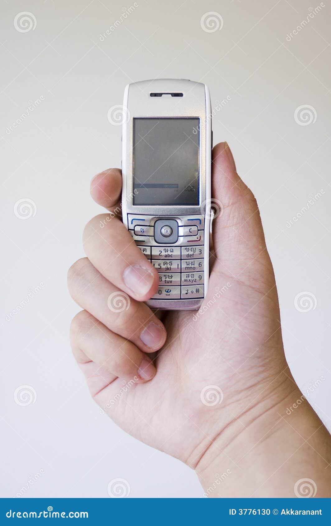 Mobile Phone on right hand stock photo. Image of chat - 3776130