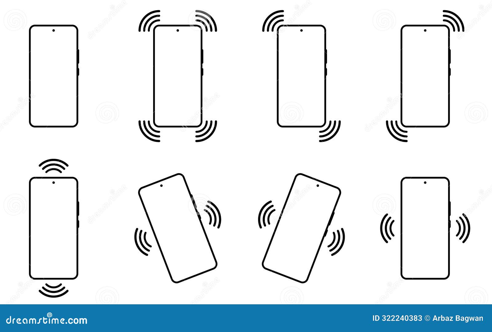 Mobile Phone Ring and Vibration Icon Set Stock Vector - Illustration of ...