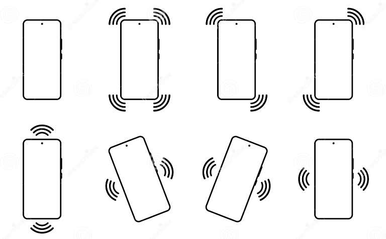 Mobile Phone Ring and Vibration Icon Set Stock Vector - Illustration of ...