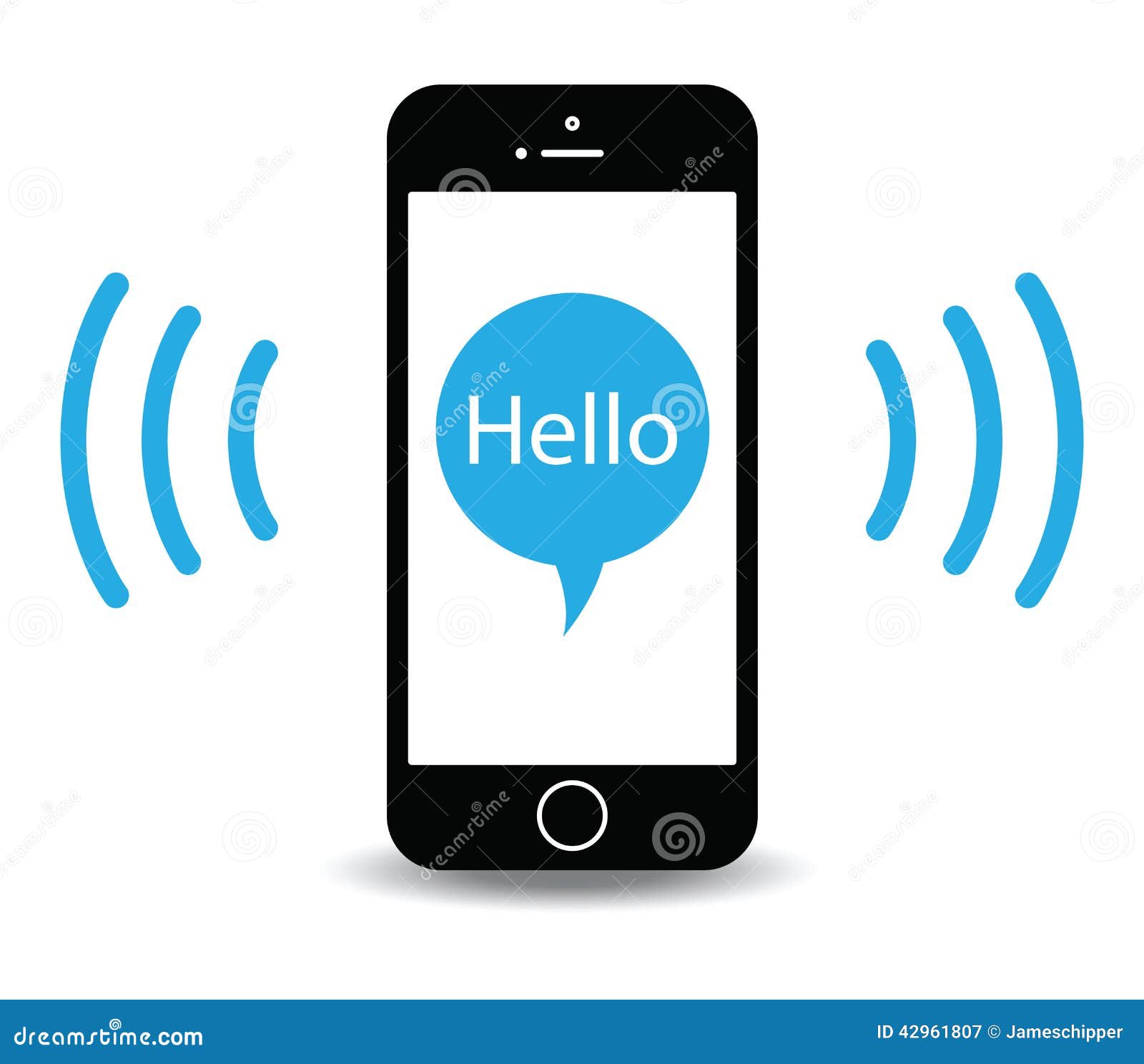 Mobile stock vector. Illustration of text, message, receiver - 42961807