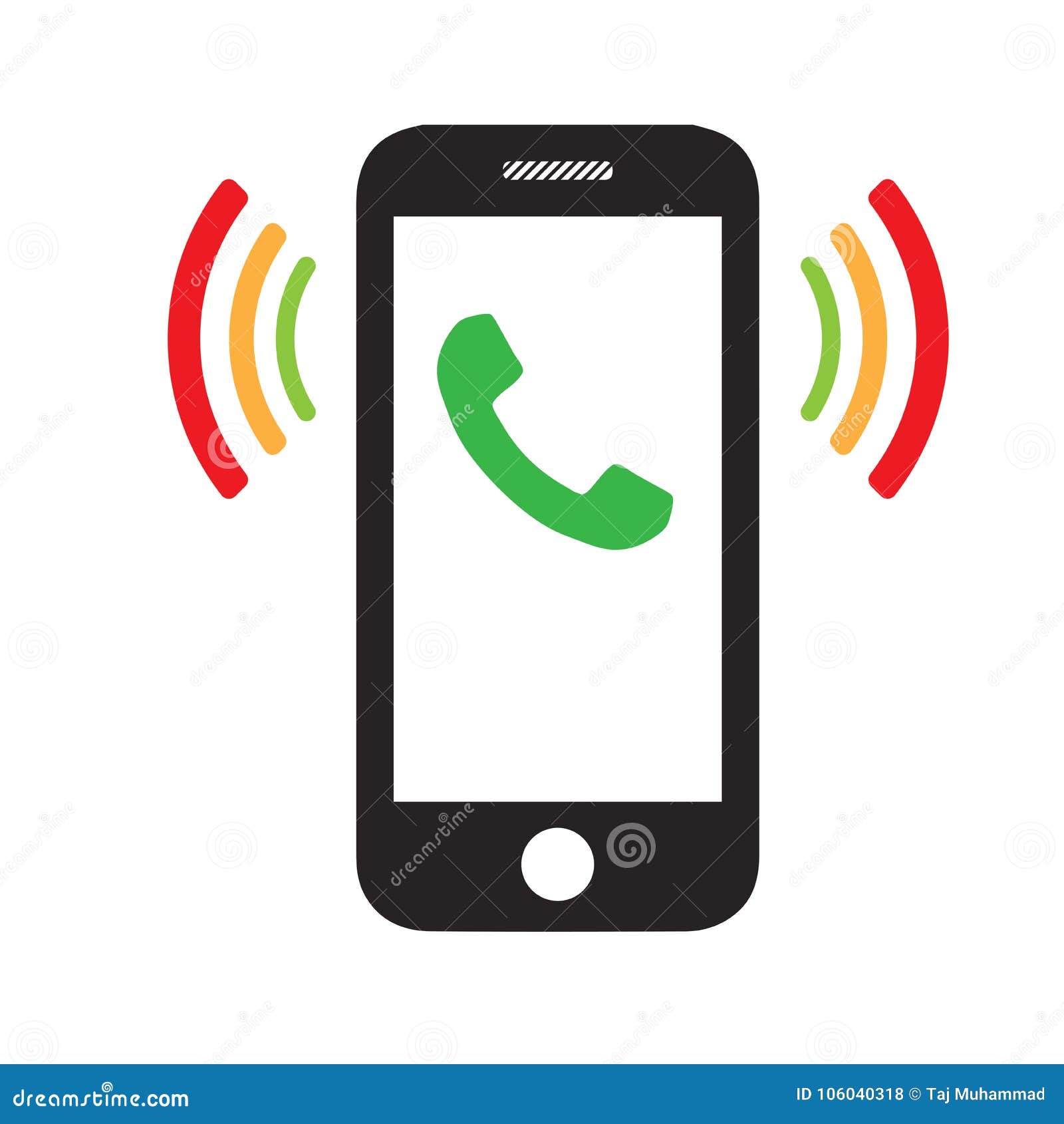 Mobile Phone Ringing on Incoming Call Stock Vector - Illustration of ...