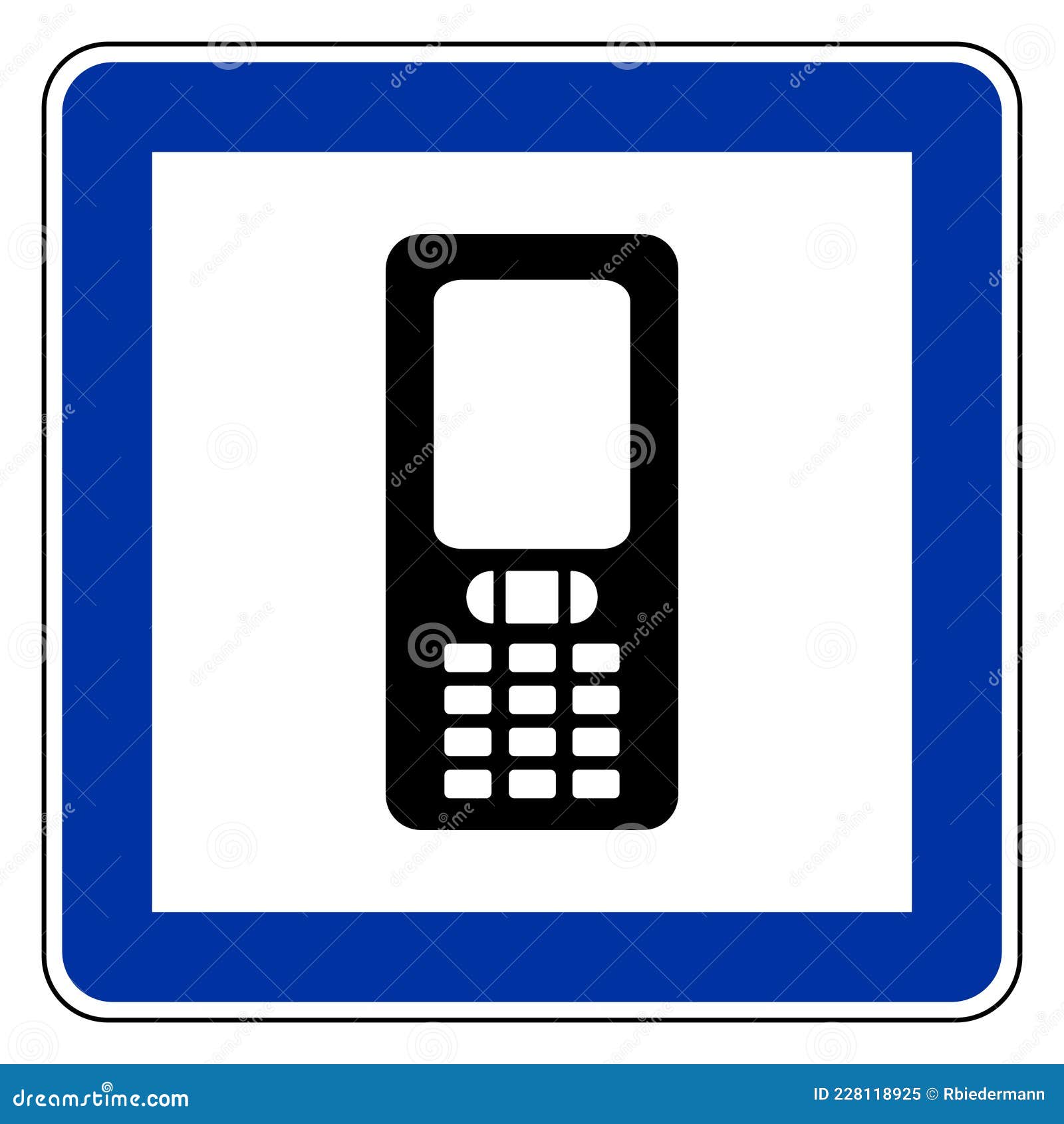 Mobile phone and road sign stock vector. Illustration of info - 228118925