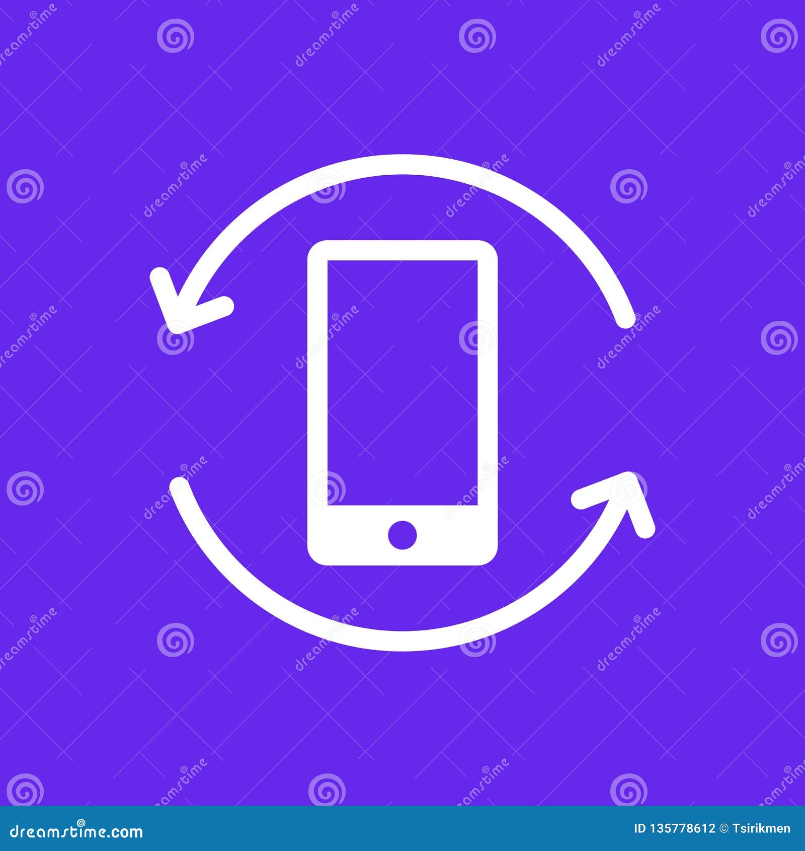 Mobile phone rotation icon stock vector. Illustration of tilt - 135778612