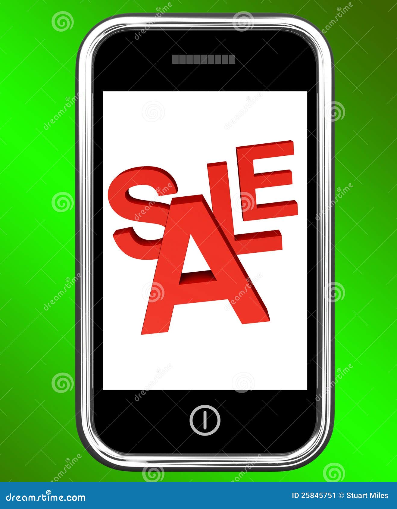 Mobile Phone Sale Screen Shows Online Discounts Stock Illustration ...