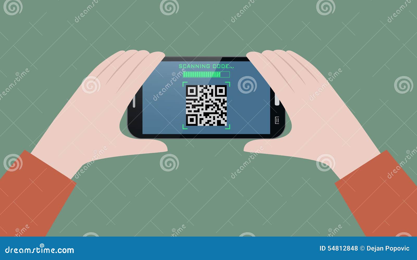 Mobile phone scanning code stock illustration. Illustration of concepts ...