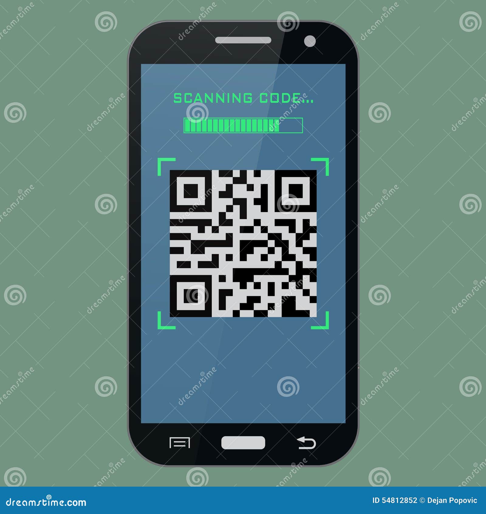 Mobile phone scanning code stock illustration. Illustration of modern ...