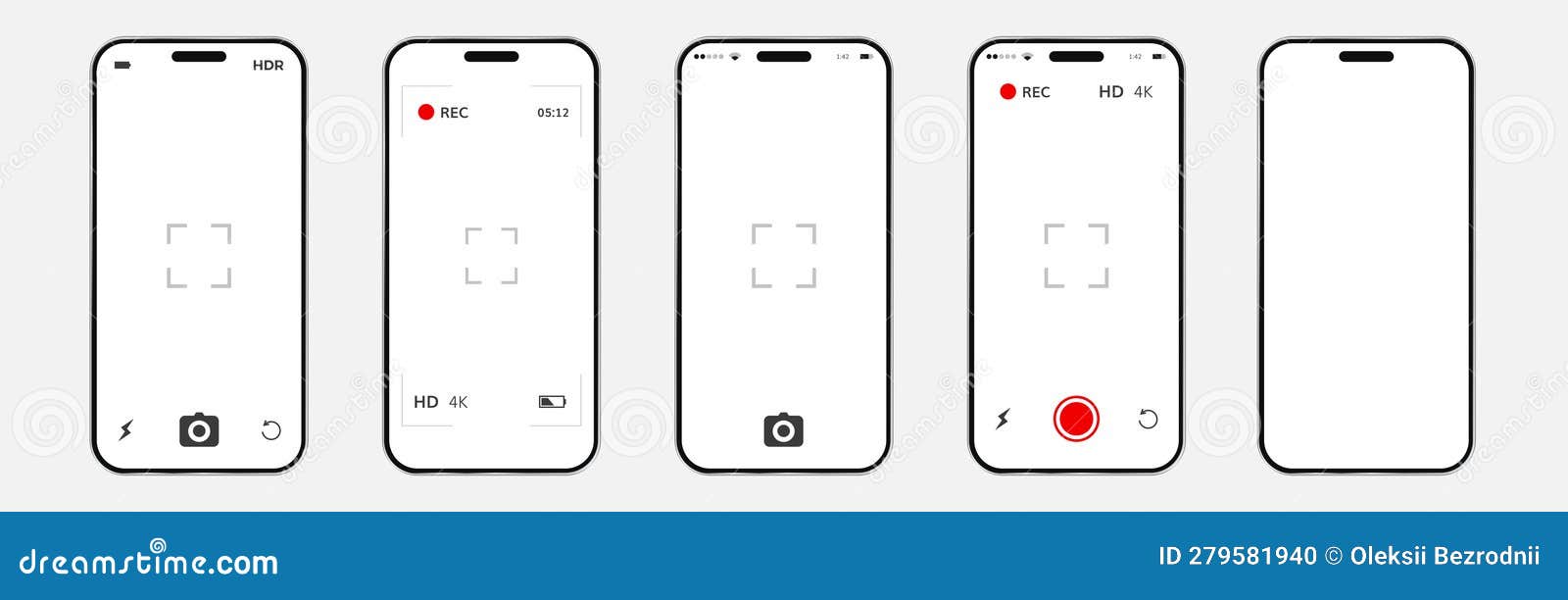 Mobile Phone Screen Camera Interface Stock Vector - Illustration of ...